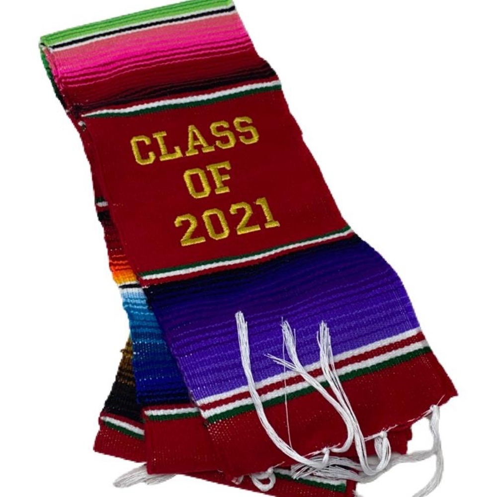 Graduation Red Sarape Sash Class Of 2021 - Gem